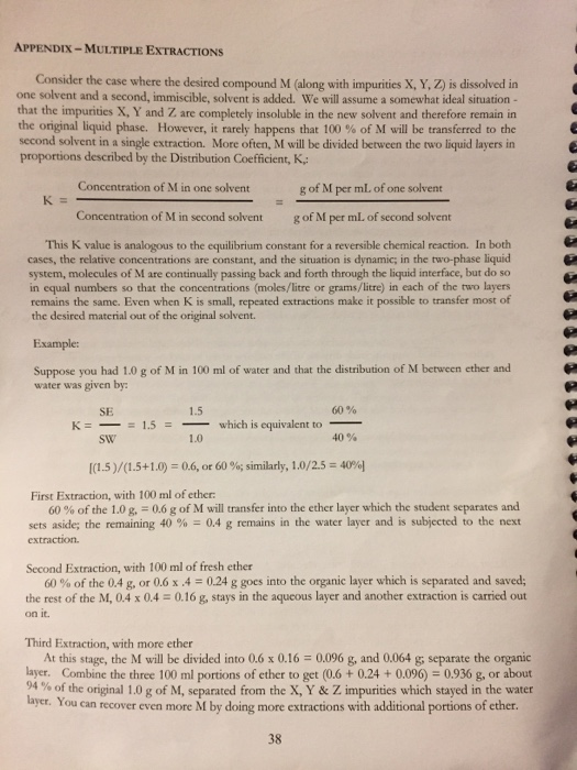 Solved Refer to the "Appendix - Multiple Extractions" then | Chegg.com