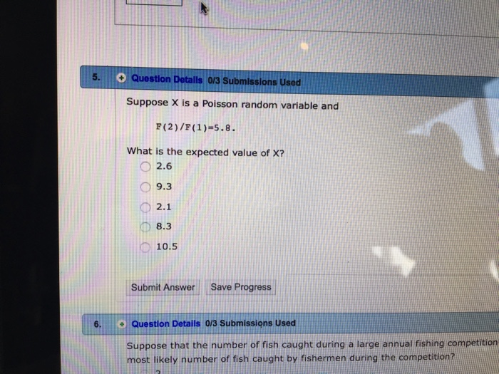Solved Suppose X Is a Poisson random variable and F(2)/F(1) | Chegg.com