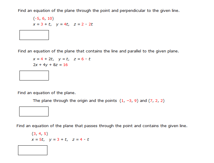 Solved Find An Equation Of The Plane Through The Point And 