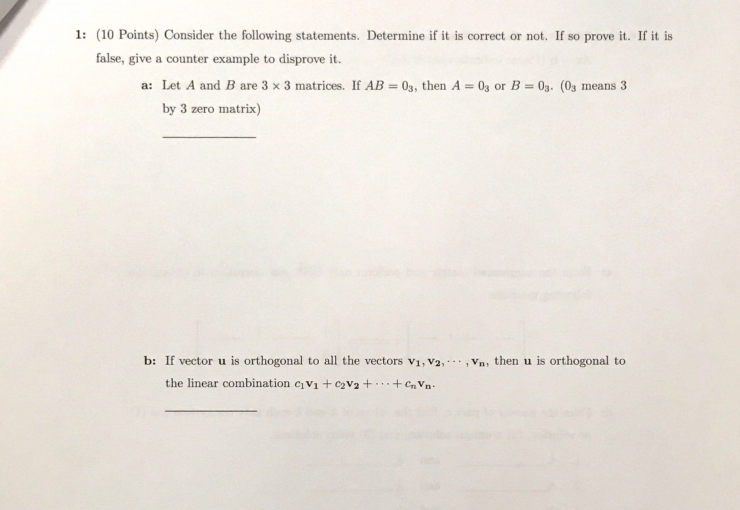Solved Consider the following statements. Determine if it is | Chegg.com