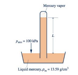 Solved The barometer shown below contains mercury ( ?= 13.59 | Chegg.com