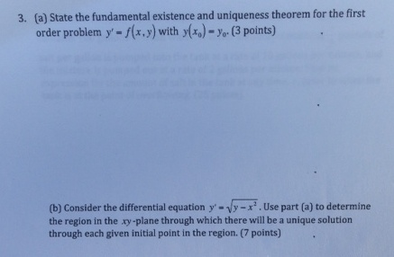 Solved 3. (a) State the fundamental existence and | Chegg.com