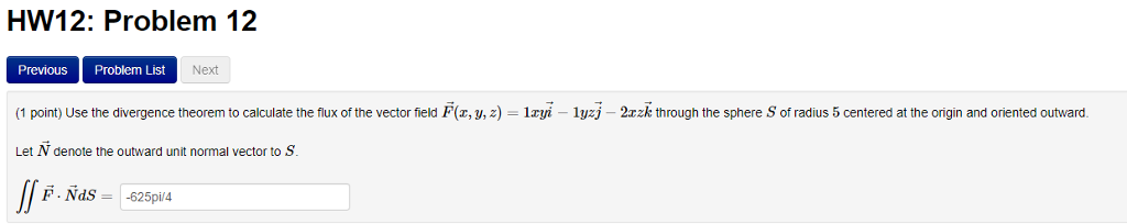 Solved HW12: Problem 12 PreviouS Problem List Next (1 point) | Chegg.com