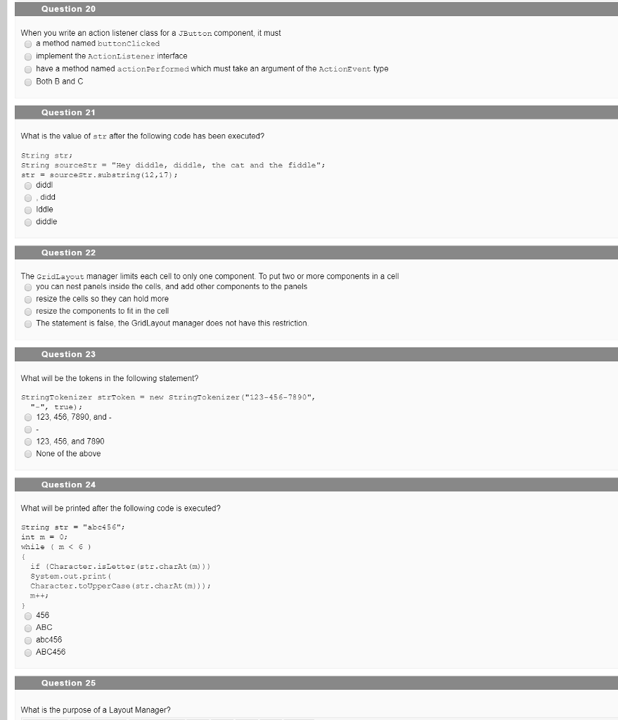 Solved When you write an action listener class for a JButton | Chegg.com