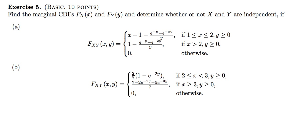 Solved Find the marginal CDFs F_X(x) and F_Y(y) and | Chegg.com