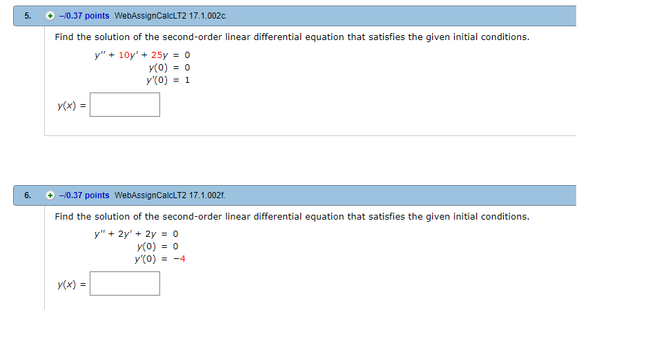 Solved Find the solution of the second-order linear | Chegg.com