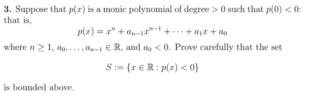 Solved 3. Suppose that p(x) is a monic polynomial of degree | Chegg.com