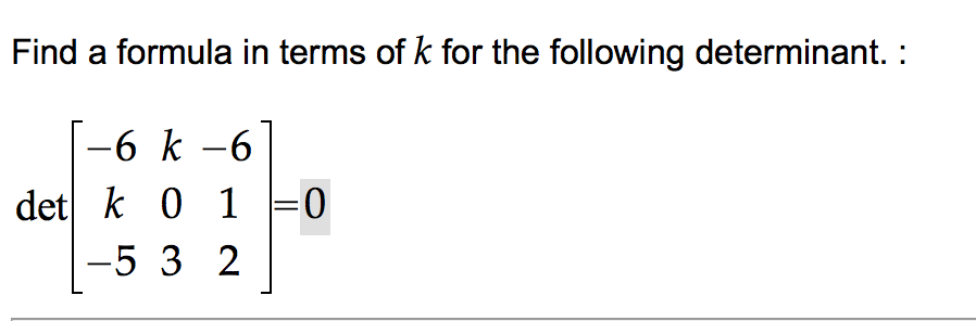 Solved Find a formula in terms of k for the following | Chegg.com