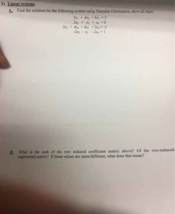 Solved Find the solution for the following system using | Chegg.com