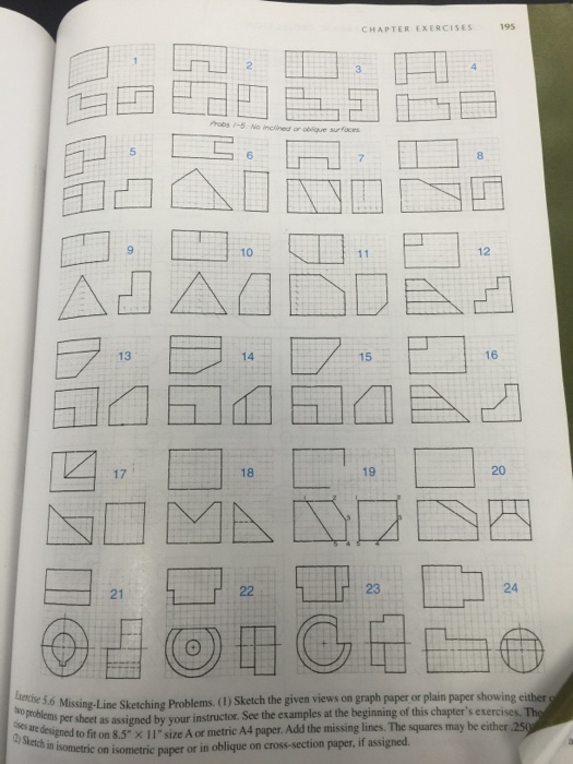 Solved Sketch the given views on graph paper or plain | Chegg.com