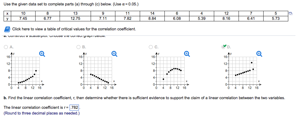 Solved Use the given data set to complete parts (a) through | Chegg.com