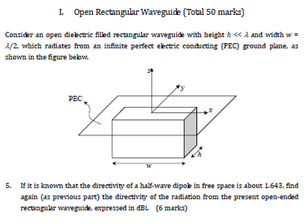 Solved: Consider An Open Dielectric Filled Rectangular Wav... | Chegg.com
