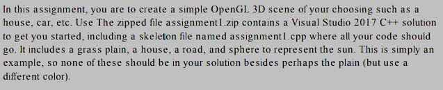 In this assignment, you are to create a simple OpenGL | Chegg.com