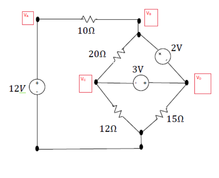 Solved Determine the voltages at nodes A, B, and C (relative | Chegg.com
