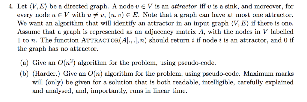 Solved Let (V, E) be a directed graph. A node upsilon | Chegg.com