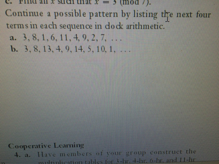 Solved Continue a possible pattern by listing the next four | Chegg.com