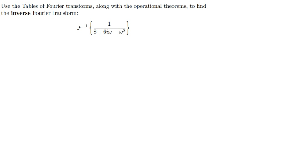 Solved Use the Tables of Fourier transforms, along with the | Chegg.com