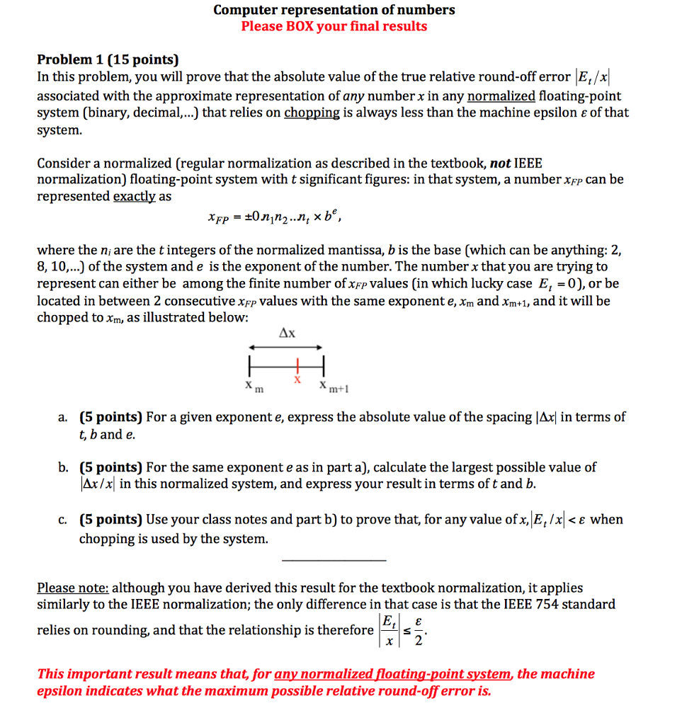 Solved Computer representation of numbers Please BOX your | Chegg.com