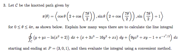 Let C be the knotted path given by r (theta) = (cos | Chegg.com