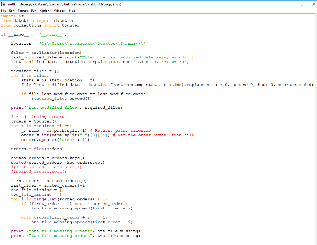 Hello, I Have a python 3 script that I've had some | Chegg.com