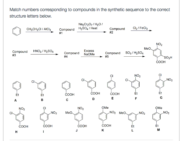 Solved Match numbers corresponding to compounds in the | Chegg.com