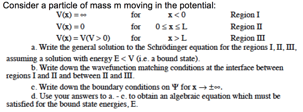 Solved Consider a particle of mass m moving in the | Chegg.com