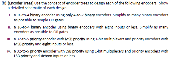 Solved (b) (Encoder Trees) Use the concept of encoder trees | Chegg.com