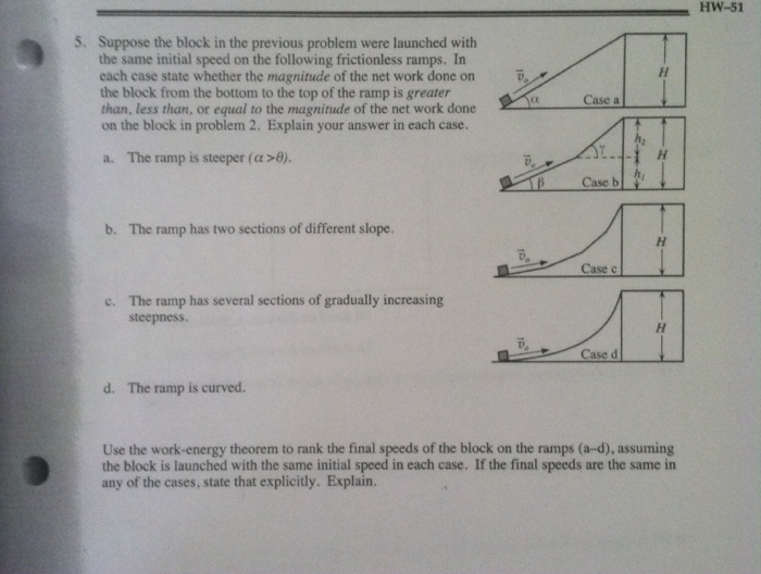 Solved: 4. A Block Is Launched Up A Frictionless Ramp, As ... | Chegg.com