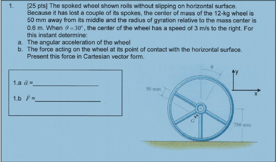 Solved The spoked wheel shown rolls without slipping on | Chegg.com