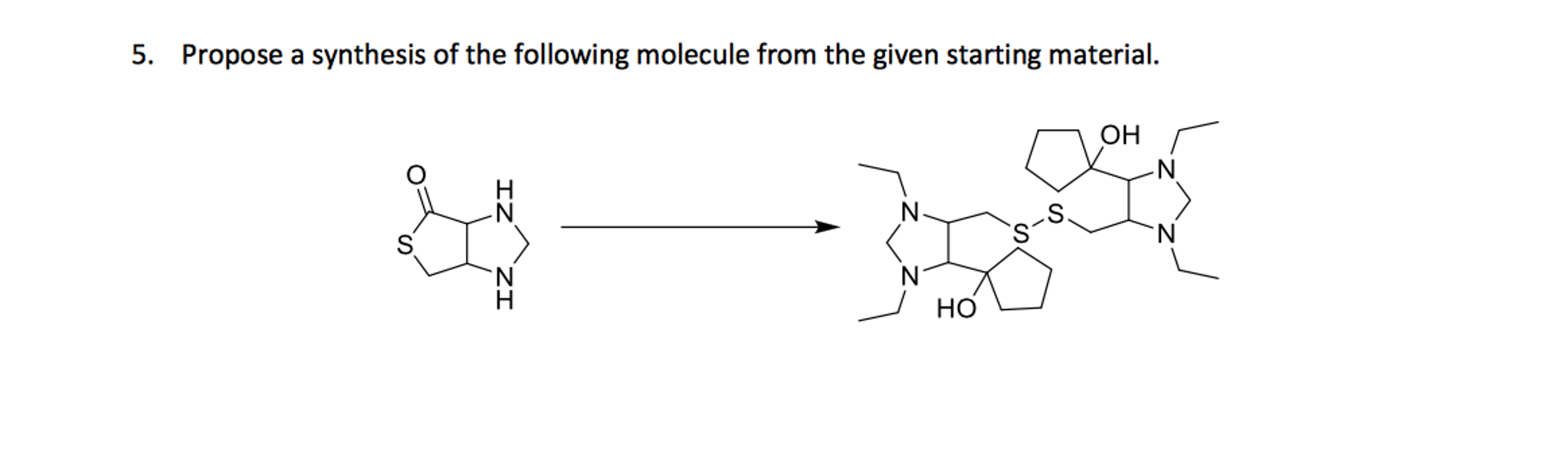 Solved Propose a synthesis of the following molecule from | Chegg.com