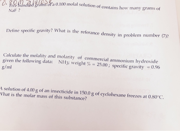 Solved The first questions says , five hundred grams of .100 | Chegg.com