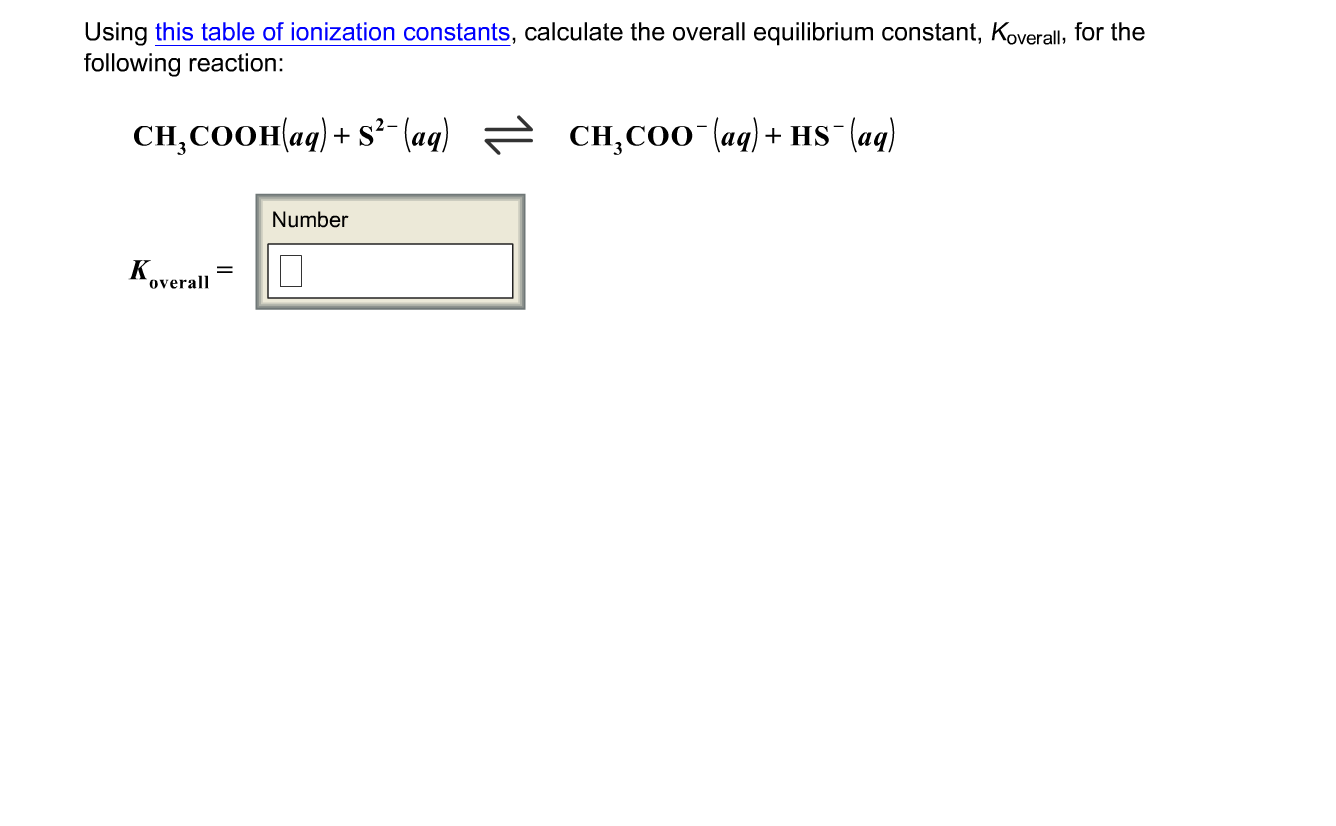 Solved Using this table of ionization constants, calculate | Chegg.com