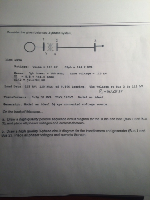 Solved Consider the given balanced 3-phase system. Line | Chegg.com