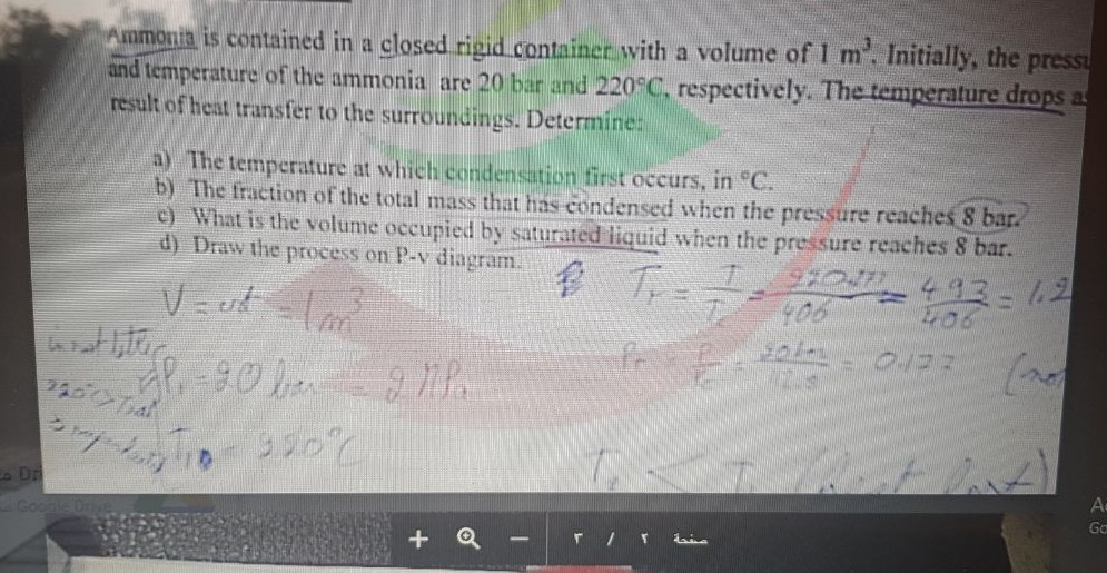Solved s contained in a closed rigid container with a volume | Chegg.com