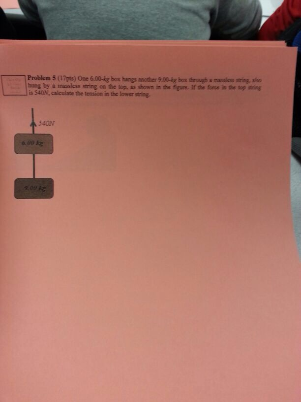 Solved One 6.00-kg box hangs another 9.00-kg box through a | Chegg.com