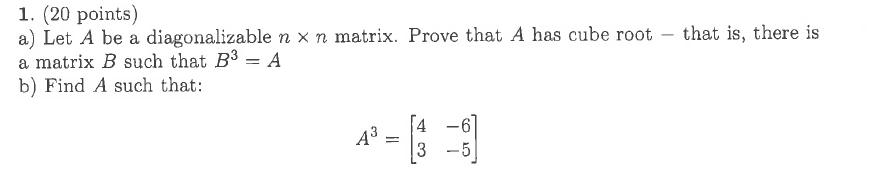 Let A be a diagonalizable n x n matrix. Prove that A | Chegg.com