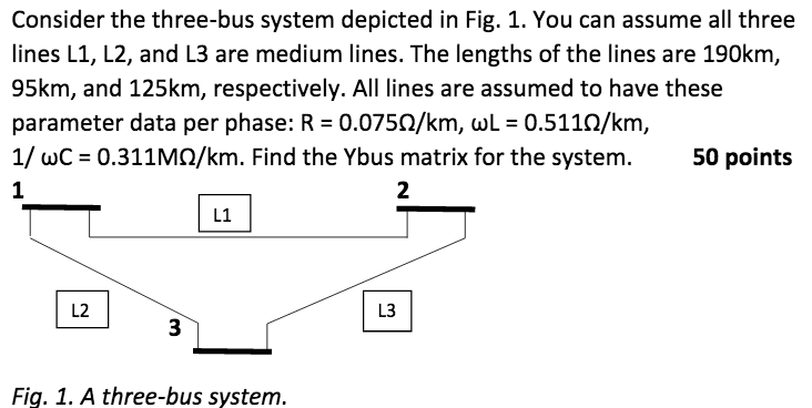 Solved Consider the three-bus system depicted in Fig. 1. You | Chegg.com