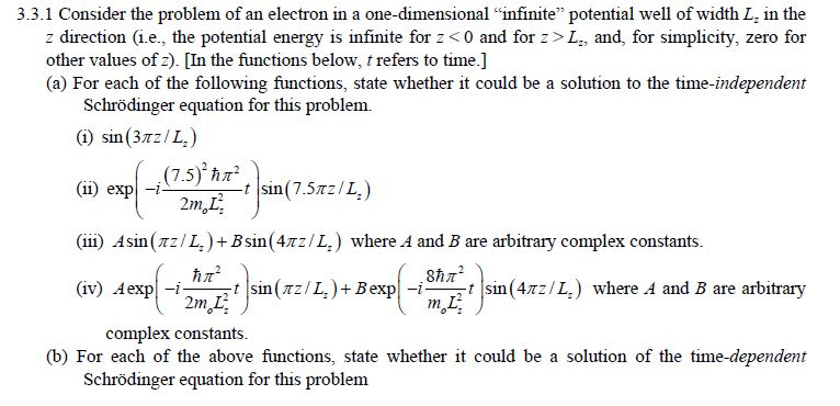 Solved Consider the problem of an electron in a | Chegg.com