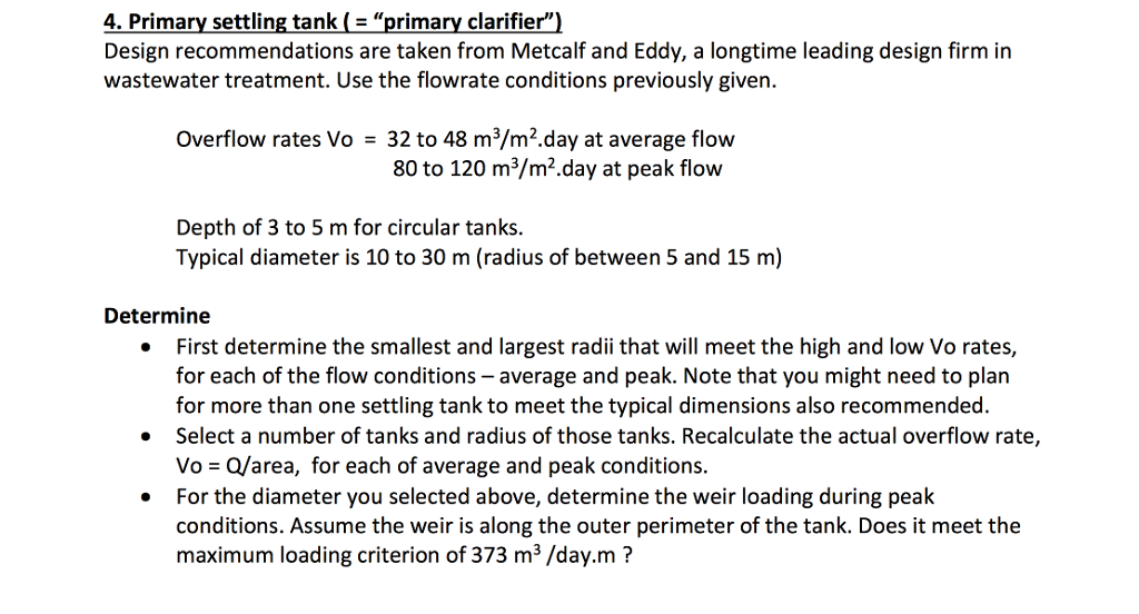 Solved Q average = 35,000 cubic meters/day Q peak = 2*Q | Chegg.com