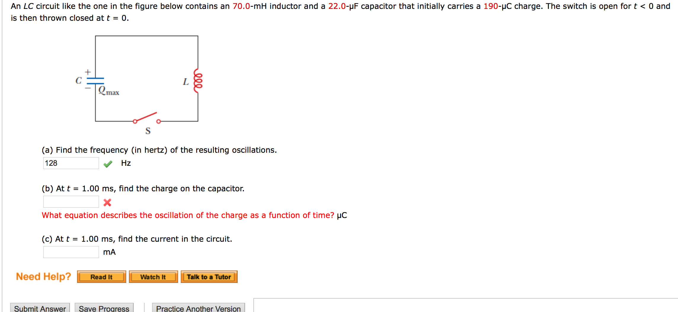 Solved An LC circuit like the one in the figure below | Chegg.com