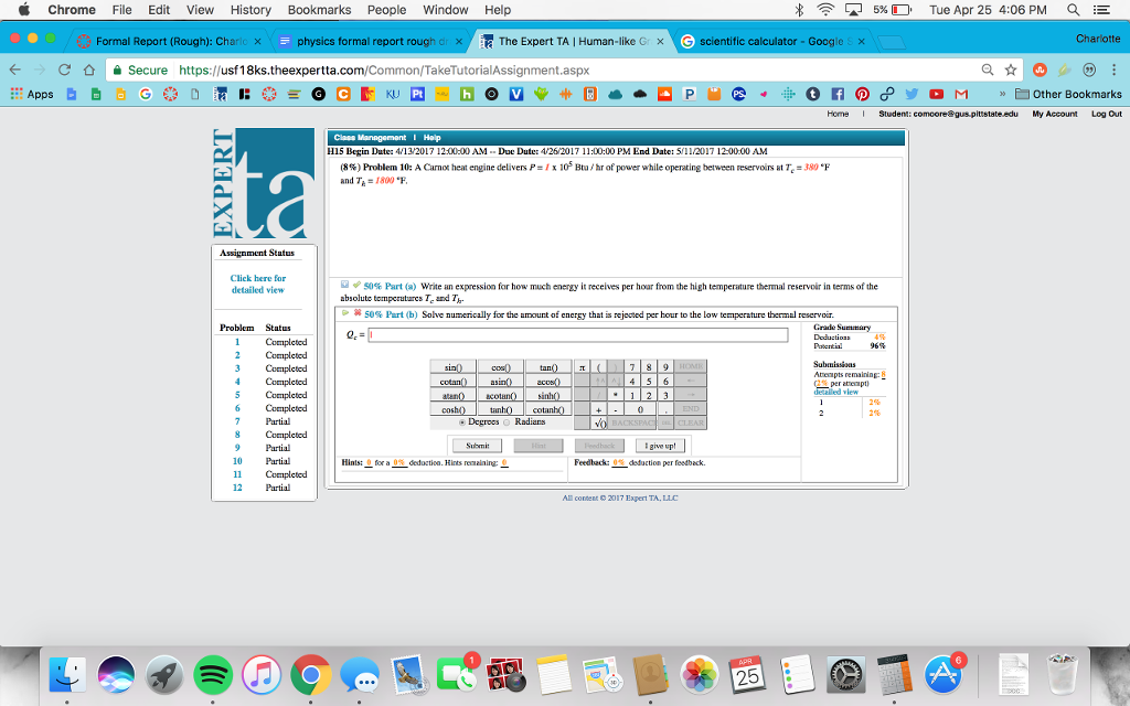 Solved Chrome File Edit View History Bookmarks People Window | Chegg.com