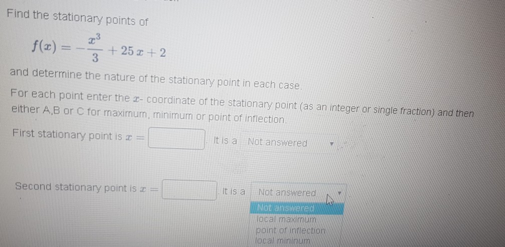 Solved Find the stationary points of and determine the | Chegg.com