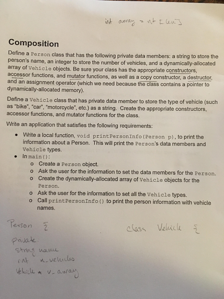 Solved int Composition Defi ne a Person class that has the | Chegg.com