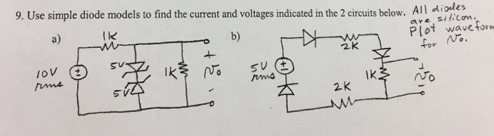 Solved Use simple diode models to find the current and | Chegg.com