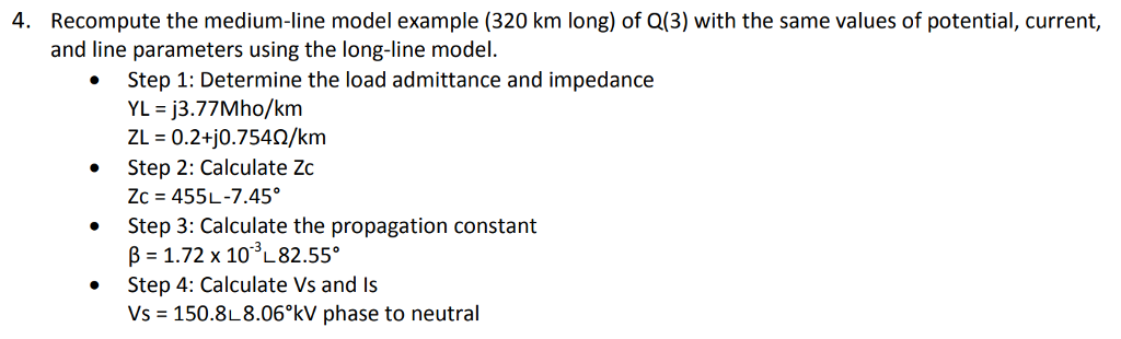 Solved 3. Calculate the sending-end voltage and current for | Chegg.com