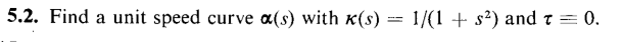 Find a unit speed curve alpha(s) with kappa(s) = 1/(1 | Chegg.com