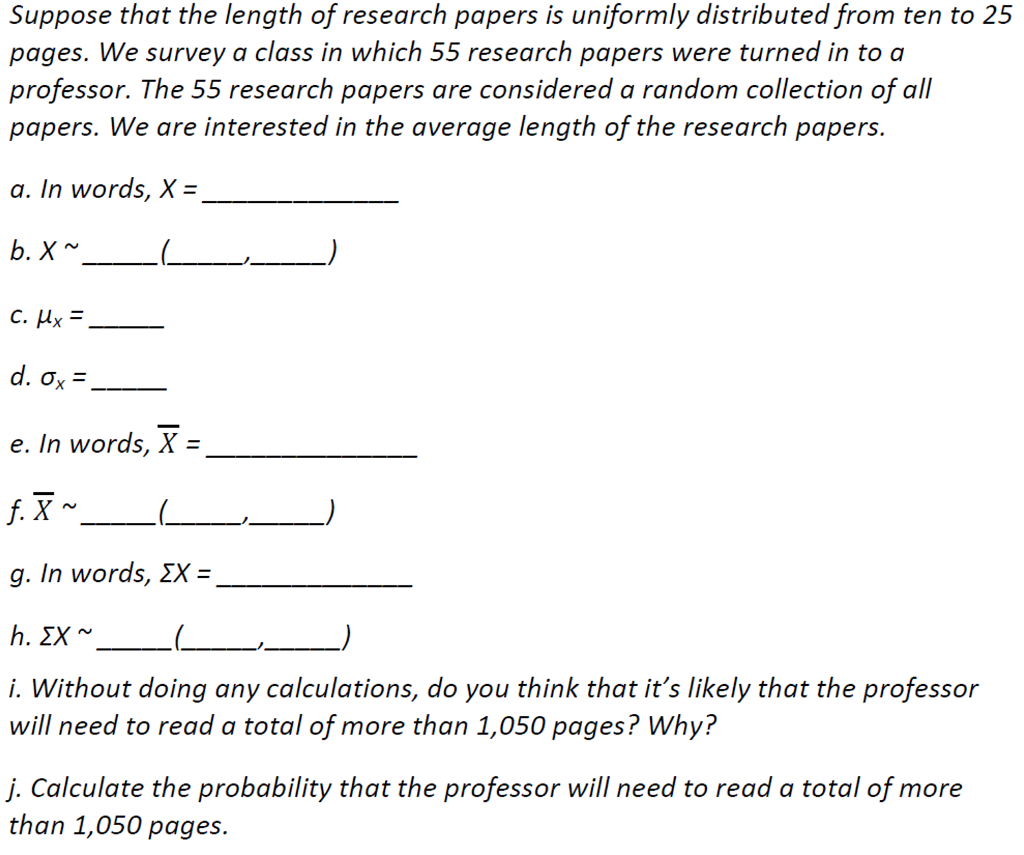Solved Suppose that the length of research papers is | Chegg.com