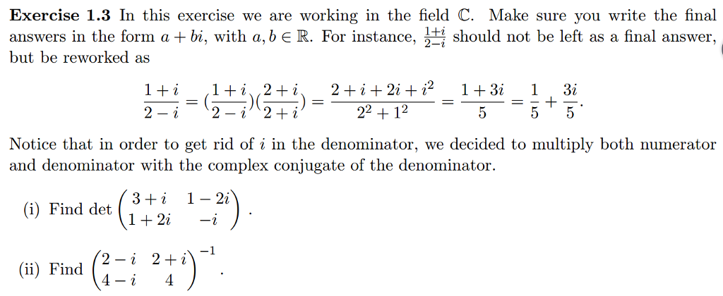 Solved Exercise 1.3 In this exercise we are working in the | Chegg.com