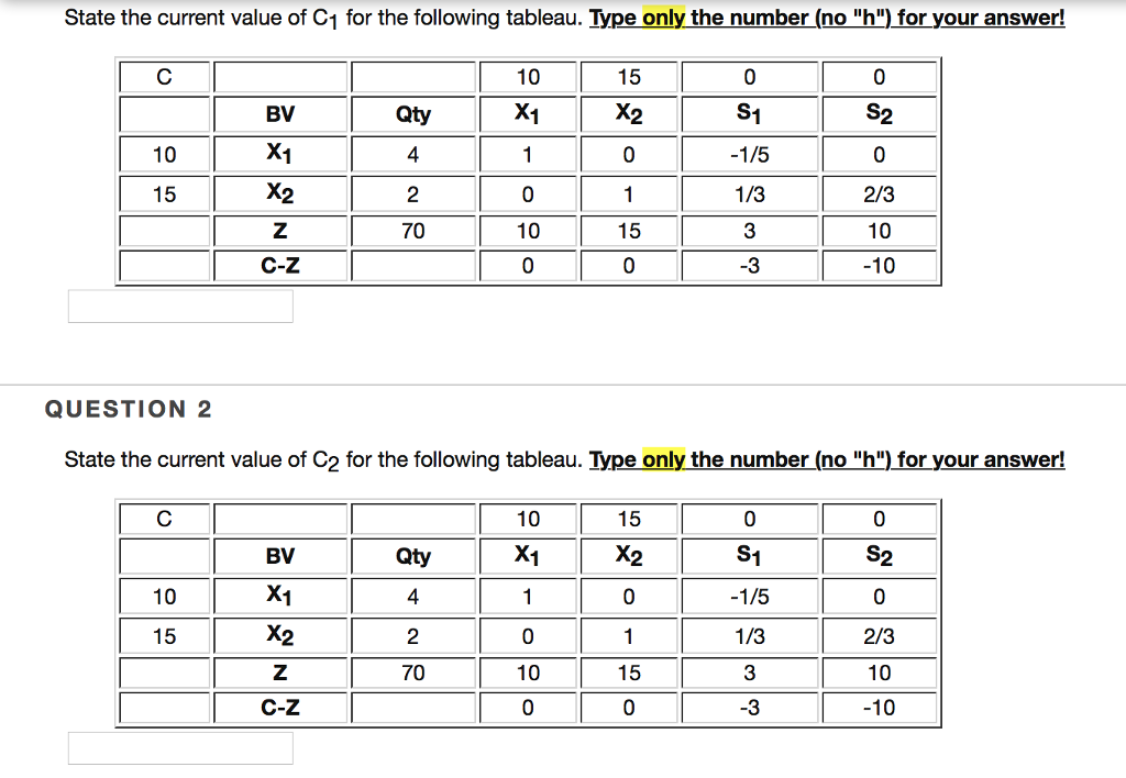 Solved State the current value of C1 for the following | Chegg.com