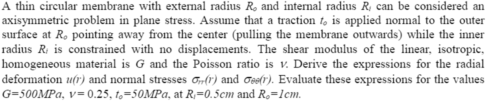 A thin circular membrane with external radius R_0 and | Chegg.com